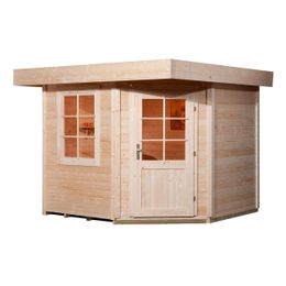Weka Gartenhaus mit Eck-Eingang - 278x278x237cm - braun -