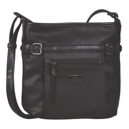 Tom Tailor Damen Tom Tailor Umh&auml;ngetasche &raquo;JUNA&laquo; mit Details in Metallic Optik schwarz B/H/T: 24cm x 7,5cm