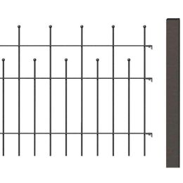 Alberts Metallzaun &raquo;Anbauset Madrid&laquo; H&ouml;he: 49,5, 73,5 und 98,5 cm, Breite: 200 cm, zum Einbetonieren grau Stahl H/L: 73,5cm x 2m, Pfosten: 1 Stk.