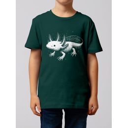 wat? Apparel T-Shirt Axolotl in Dunkelgr&uuml;n | Gr.: 110/116