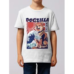 wat? Apparel T-Shirt Dogzilla in Wei&szlig; | Gr.: 134-146