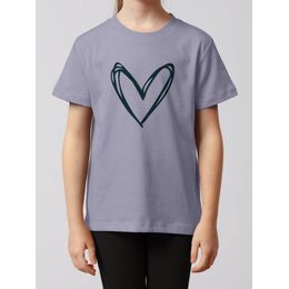 wat? Apparel T-Shirt Herzi in Lavender | Gr.: 110/116