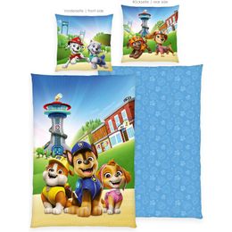 PAW PATROL Kinderbettw&auml;sche &raquo;&laquo; 2 Wendebettw&auml;sche bunt Renforc&eacute;, Obermaterial: 100% Baumwolle B/L: 135cm x 200cm, 1 Stk., 1 Stk., Renforc&eacute;, B/L: 80cm x