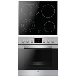 Amica Elektro-Herd-Set &raquo;EHC 12816 E&laquo; Zuverl&auml;ssiger Kochkomfort f&uuml;r den t&auml;glichen K&uuml;chenalltag silber Timer und Uhr am Backofen sorgen f&uuml;r komfortable 