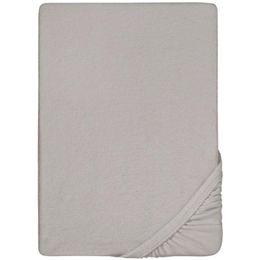 Biberna Spannbettlaken &raquo;Pepe&laquo; weicher Frottee-Stretch grau Frottee, Obermaterial: 80% Baumwolle, 20% Polyester B/L: 200cm, 1 Stk., Frottee, 140-160x200 22cm