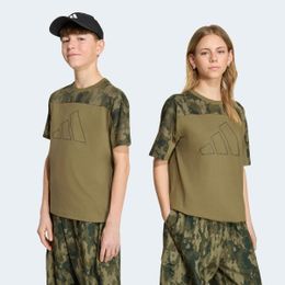Jungen T-Shirt "SEASONAL ESSENTIALS KIDS BAUMWOLL-, CAMOUFLAGE", gr&uuml;n, Gr. 164, adidas Sportswear, Obermaterial: 100% Baumwolle, Shirts