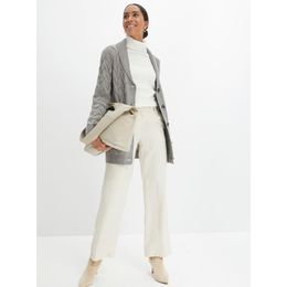 Inspirationen Damen Cardigan, grau, Gr. 38, unifarben, 100% Polyacryl, Strickjacken