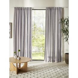 LeGer Home by Lena Gercke Gardine &raquo;Zayla&laquo; Stangendurchzug 1 Stk. tlg. Leinenoptik, L&auml;ngsstreifen, Stangendurchzug, leichtes Material grau Polyester 