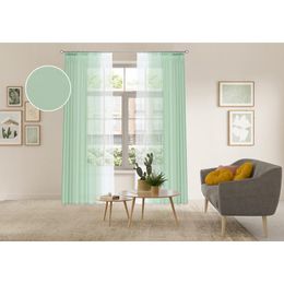 OTTO home Gardine &raquo;Nivva&laquo; Kr&auml;uselband 2 Stk. tlg. Transparent, Kr&auml;uselband, Pflegeleicht, 2er Set gr&uuml;n Polyester 175cm, Kr&auml;uselband, 140cm