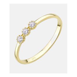 Vanlere Trilogie-Ring aus 375 Gelbgold mit Zirkonia | Gr.: 56