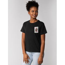 wat? Apparel T-Shirt K&ouml;nigin der Herzen in Schwarz | Gr.: 44