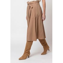 monari Damen Midirock "Rock Lyocellmix", beige, Gr. 46, unifarben, Web, Obermaterial: 58% Lyocell, 39% Baumwolle, 3% Elasthan, R&ouml;cke, Regular fit mit