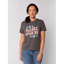 wat? Apparel T-Shirt Girl power in Grau | Gr.: 40