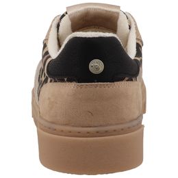 Mustang Shoes Damen Plateausneaker "Rhonda", Gr. 40natur, leo, Lederimitat, Textil, Schuhe, Freizeitschuh, Halbschuh, Schn&uuml;rschuh mit modischen