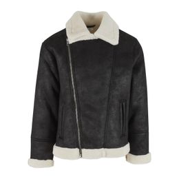 Urban Classics Herren Winterjacke "Urban Classics Shearling Biker Jacket", schwarz, Gr. M, unifarben, 100% Polyester, Jacken