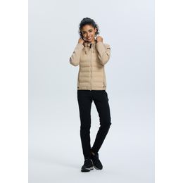 Icepeak Damen Hybridjacke "Icepeak ASHBURN"cement, 1, Gr. M, Obermaterial: 80% Polyester, 14% Viskose, 6% Elasthan, Jacken, mit fester Kapuze und