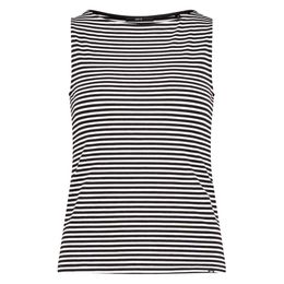 Zero Basic Shirt mit U-Boot-Ausschnitt in Black/White | Gr.: 44