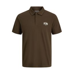 Jack & Jones JACK & JONES Herren Poloshirt "JJAERO POLO SS", braun, Gr. S, unifarben, Jersey, Obermaterial: 100% Baumwolle, Shirts, Baumwolle, regular fit