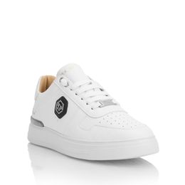 Philipp Plein Herren Sneaker "Cocco Crocco Gepr&auml;gt", Gr. 39, wei&szlig;, Schuhe