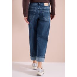 Cecil Damen Slim-fit-Jeans, blau, Gr. 33, unifarben, Jeans, 77% Baumwolle, 20% Polyester, 3% Elasthan, Jeans, High Waist