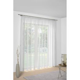 WIRTH Gardine &raquo;Mara&laquo; Faltenband 1 Stk. tlg. Fertig-Store mit FB 1:3 nach Ma&szlig; wei&szlig; Polyester 120cm, Faltenband, 600cm