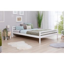 Ticaa Jugendbett Futonbett in diversen Breiten, Kiefer, mit Rollrost wei&szlig; Liegefl&auml;che L&auml;nge B: 200cm x 140cm, ohne Matratze