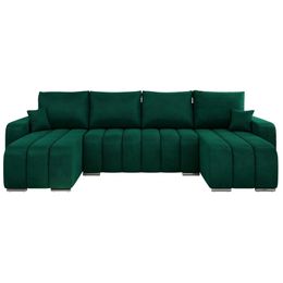 M&ouml;bel Kraft Wohnlandschaft mit Schlaffunktion Kirasso gr&uuml;n Ma&szlig;e (cm): B: 320 H: 86 &raquo; M&ouml;bel Kraft