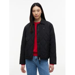 Tommy Jeans Damen Steppjacke "TJW COACH COLLAR QUILTED JACKET", schwarz, Gr. L, unifarben, Steppware, Obermaterial: 100% Nylon. Futter: 100%