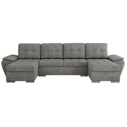 M&ouml;bel Kraft Wohnlandschaft mit Schlaffunktion Umbria grau Ma&szlig;e (cm): B: 336 H: 85 &raquo; M&ouml;bel Kraft