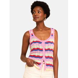 love & roses Knitted Top female size XXXL Navy / Light yellow / Rose / Red
