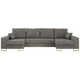 M&ouml;bel Kraft Wohnlandschaft mit Schlaffunktion Dorain grau Ma&szlig;e (cm): B: 312 H: 95 &raquo; M&ouml;bel Kraft