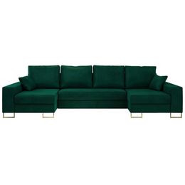 M&ouml;bel Kraft Wohnlandschaft mit Schlaffunktion Dorain gr&uuml;n Ma&szlig;e (cm): B: 312 H: 95 &raquo; M&ouml;bel Kraft