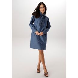 Damen Jeanskleid, blau, Gr. 48, Aniston SELECTED, unifarben, Jeans, Obermaterial: 100% Baumwolle, Kleider, mit fixierter Schluppe zum Binden am