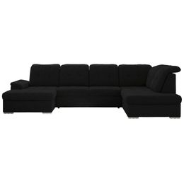 M&ouml;bel Kraft Wohnlandschaft mit Schlaffunktion Madrito schwarz Ma&szlig;e (cm): B: 323 H: 89 &raquo; M&ouml;bel Kraft