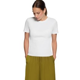 Zero Damen Kurzarmshirt "Damen Shirt kurzarm", wei&szlig;, Gr. 34, Jersey, Obermaterial: 95% Baumwolle (organic), 5% Elasthan, Shirts, Material