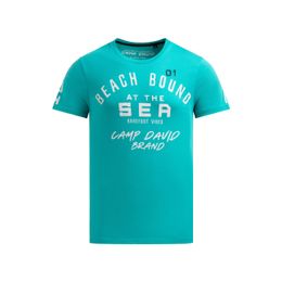 CAMP DAVID Herren Rundhalsshirtisland gr&uuml;n, Gr. M, bedruckt, Single Jersey, Material: 100% Baumwolle, Shirts, aus Baumwolle