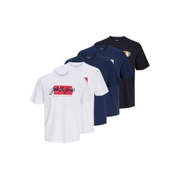 Jack & Jones JACK & JONES Herren T-Shirt "T-Shirt JJTILEY JJNOLAN TEE SS CREW NECK 5PK MP 5er Pack", bunt, Gr. S, Obermaterial: 100% Baumwolle CO., Shirts