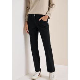Cecil Damen Culotte, schwarz, Gr. 33, unifarben, Web, 96% Baumwolle, 4% Elasthan, Hosen, High Waist