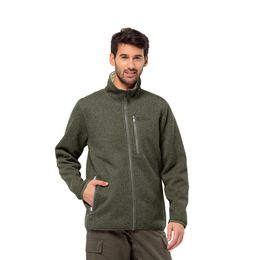 Jack Wolfskin Herren Fleecejacke "ROBSON FJORD JACKET", gr&uuml;n, Gr. L, unifarben, Fleece, Obermaterial: 100% Polyester, Jacken, winddichte Ausf&uuml;hrung,