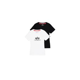 Damen T-Shirt "New Basic T-Shirt BL 2 Pack W", schwarz-wei&szlig;, Gr. S, Alpha Industries, Obermaterial: 100% Baumwolle, Shirts