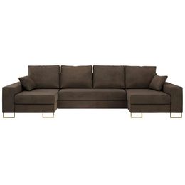 M&ouml;bel Kraft Wohnlandschaft mit Schlaffunktion Dorain braun Ma&szlig;e (cm): B: 312 H: 95 &raquo; M&ouml;bel Kraft