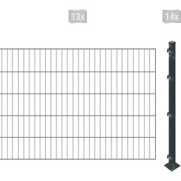 Arvotec Einstabmattenzaun &raquo;ESSENTIAL 100 zum Einbetonieren&laquo; Zaunh&ouml;he 100 cm, Zaunl&auml;nge 2 - 60 m grau Kunststoff, Stahl H/L: 100cm x 26m, Pfosten: 14 Stk.