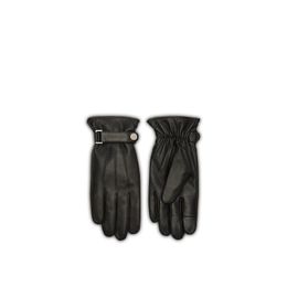 Calvin Klein Damen Lederhandschuhe &raquo;LOGO STRAP SMOOTH LEATHER GLOVES&laquo; Perfekt f&uuml;r den Alltag schwarz M