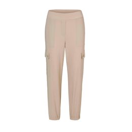 GOLDNER Damen Stoffhose "Hose im Cargo-Look", beige, Gr. 50, Obermaterial: 95% Polyester PES. 5% Elasthan EL., Hosen, Cargotaschen, Gummiband an Saum
