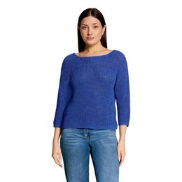 Betty Barclay Damen Strickpullover "Damen mit Rippenstruktur", blau, Gr. 46, Strick, Obermaterial: 90% Polyacryl, 10% Polyamid, Pullover