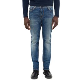 Mustang Herren Slim-fit-Jeans "Herren Style Vegas BeFlex Slim", blau, Gr. 33, unifarben, Denim/Jeans, 98% Baumwolle, 2% Elasthan, Jeans