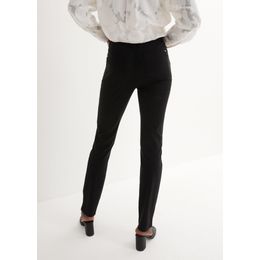 bonprix Damen Stretch-Hose "Stretch-Hose in Schlupfform", schwarz, Gr. 48, Obermaterial: 73% Viskose, 23% Polyamid, 4% Elasthan, Hosen, aus Viskose,