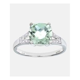 Diamant L'&eacute;ternel Ring aus 375 Wei&szlig;gold mit Diamant mit Amethyst | Gr.: 50
