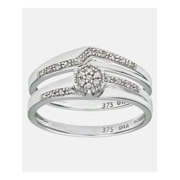 Diamant L'&eacute;ternel Ring aus 375 Wei&szlig;gold mit 0.12 Karat Diamant | Gr.: 55