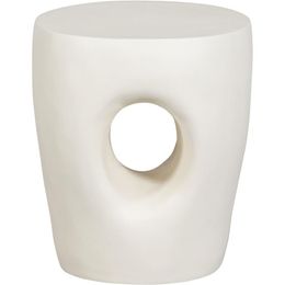 Woood Beistelltisch &raquo;Mica Fiber Reinforced Polymer organische Form, H 47 x B 40 x T 40 cm&laquo; Tragkraft 150 kg, f&uuml;r In- und Outdoor, pfleigleicht wei&szlig; B/